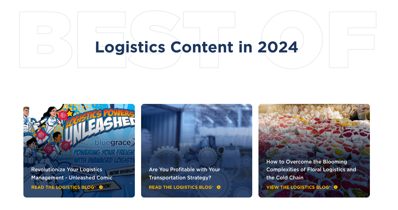 2024 Best Logistics Content | BlueGrace Logistics